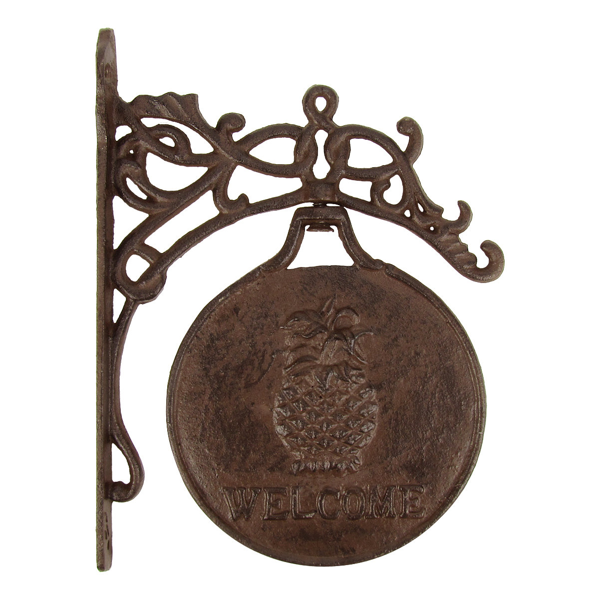 Charlton Home® Paulis Metal Pineapple Welcome Spinning Swivel Sign ...
