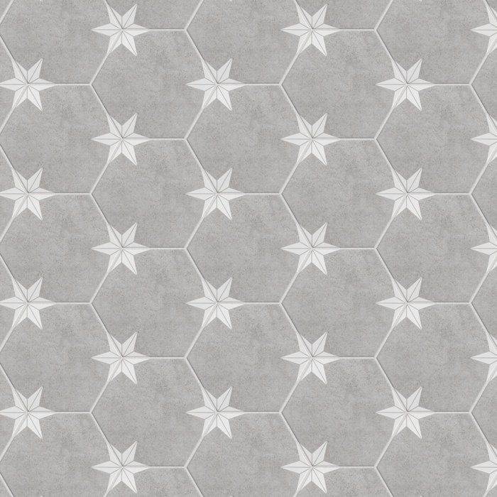 Merola Tile Stella Hex 9" x 10" Porcelain Pattern Wall & Floor Tile ...