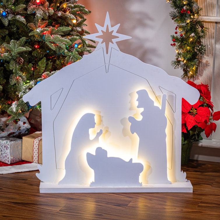 The Holiday Aisle® Electric Manger Scene Lawn Art | Wayfair