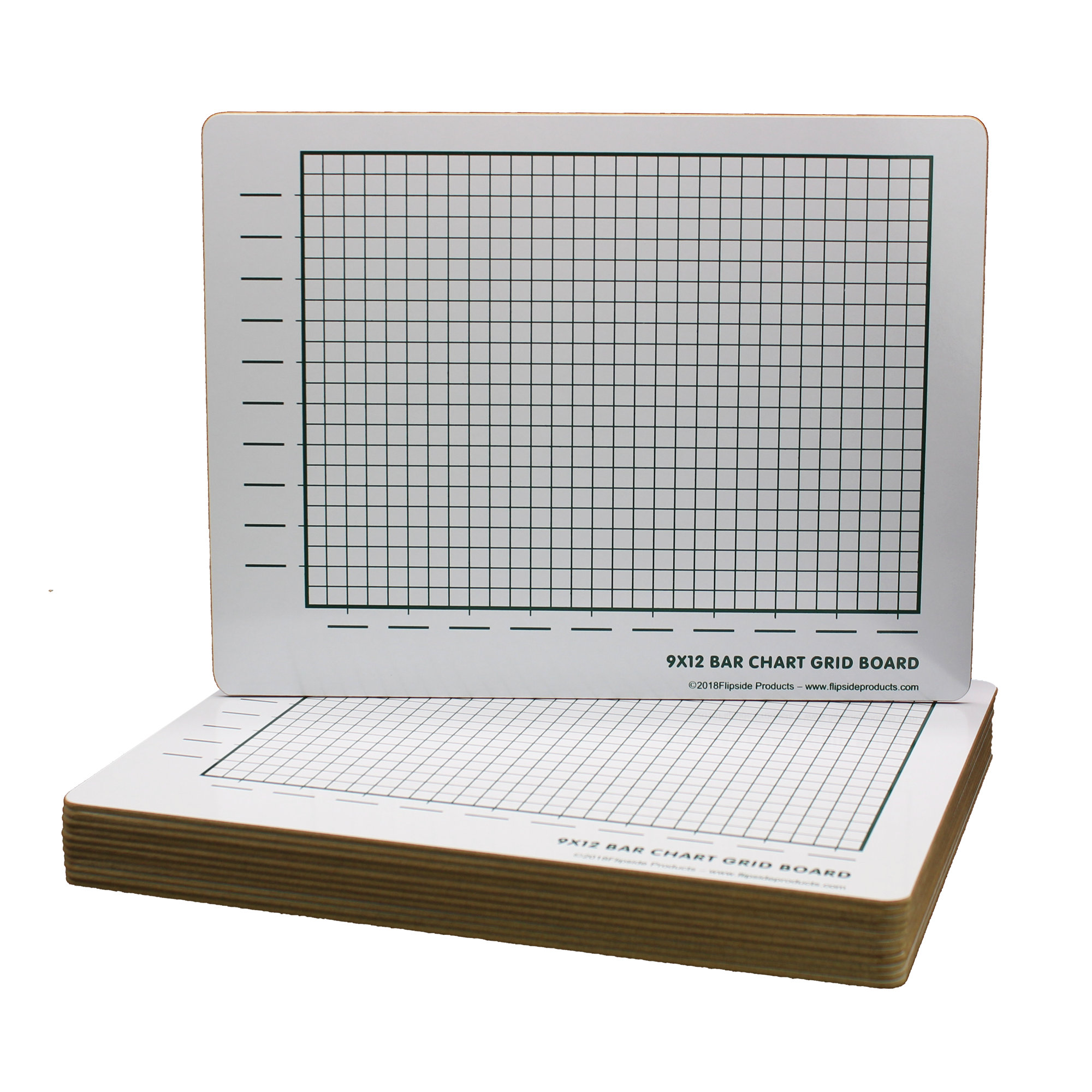 Flipside Products Reversible Graph / Grid Lap Board Whiteboard, 9" x 12 ...