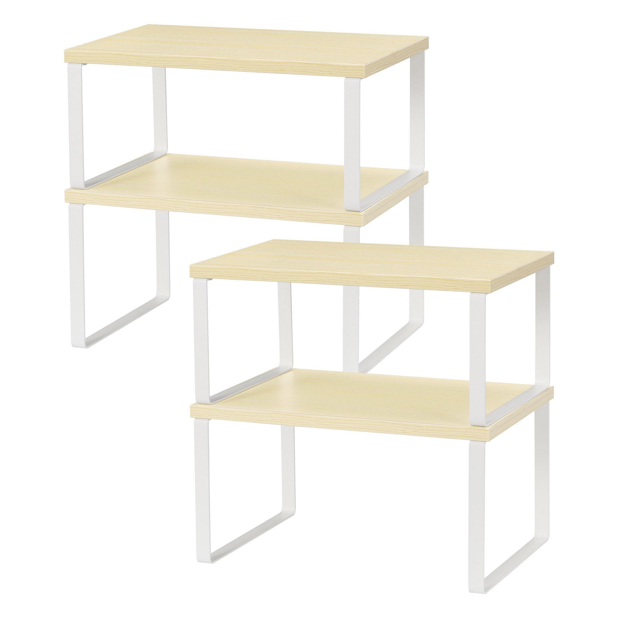 Latitude Run® 4 Piece Stackable and Expandable Wood Shelving Rack Set ...
