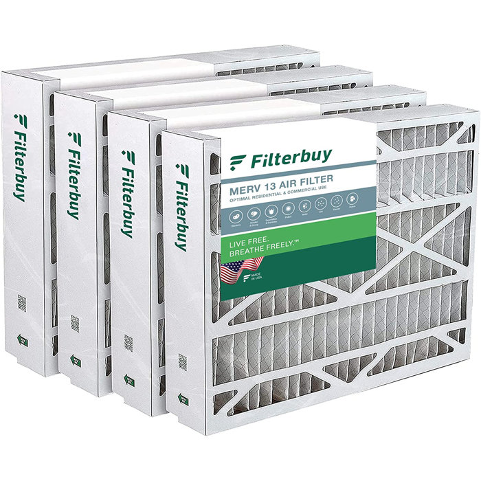Filterbuy 21x21x5 Air Filter MERV 13, Pleated HVAC AC Furnace Filters ...