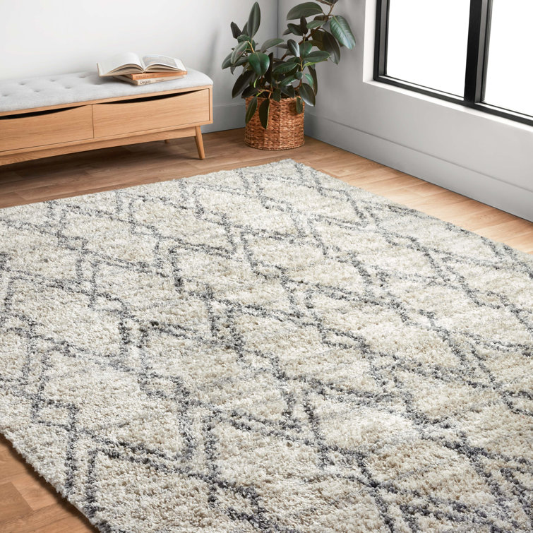 George Oliver Nellie Geometric Sand/Graphite Area Rug | Wayfair