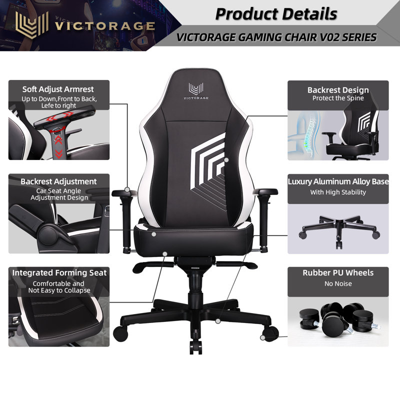 VICTORAGE Computer Gaming Chairs Ergonomic Office Chair With Lumbar ...