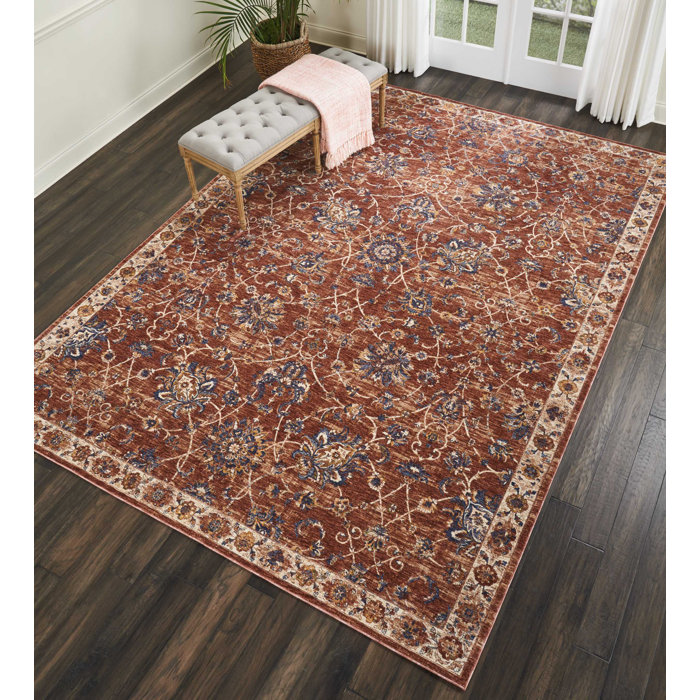Astoria Grand Machine Woven / Power Loomed Performance Brick Rug ...