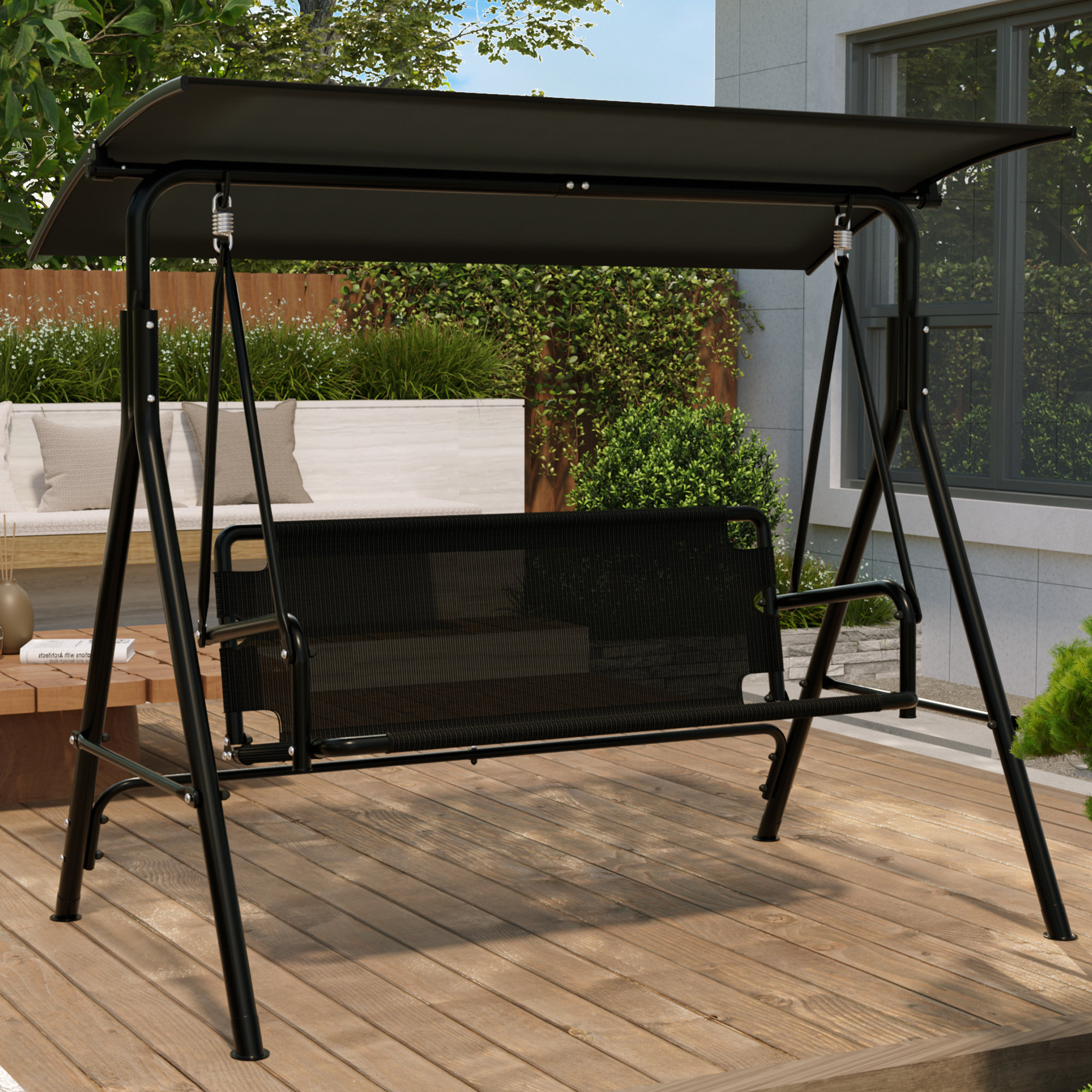 YITAHOME 3 Person Metal Porch Swing with Canopy - Wayfair Canada