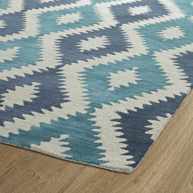 Wrought Studio Hinton Charterhouse Handmade Wool Turquoise Rug ...