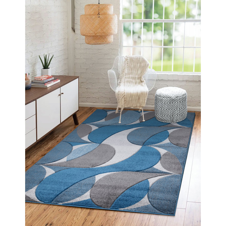 Metro Lane Branca Blue/Grey Area Rug | Wayfair.co.uk