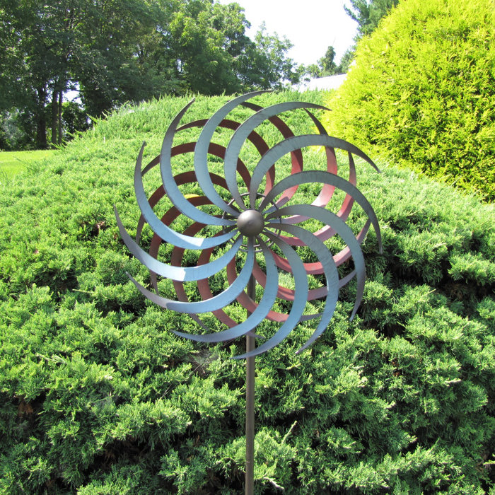 Winston Porter Sawyer Double Pinwheel Kinetic Lawn Garden Rotator ...