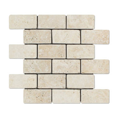 Stone & Tile Shoppe, Inc. Travertine Brick Joint Mosaic Wall & Floor ...