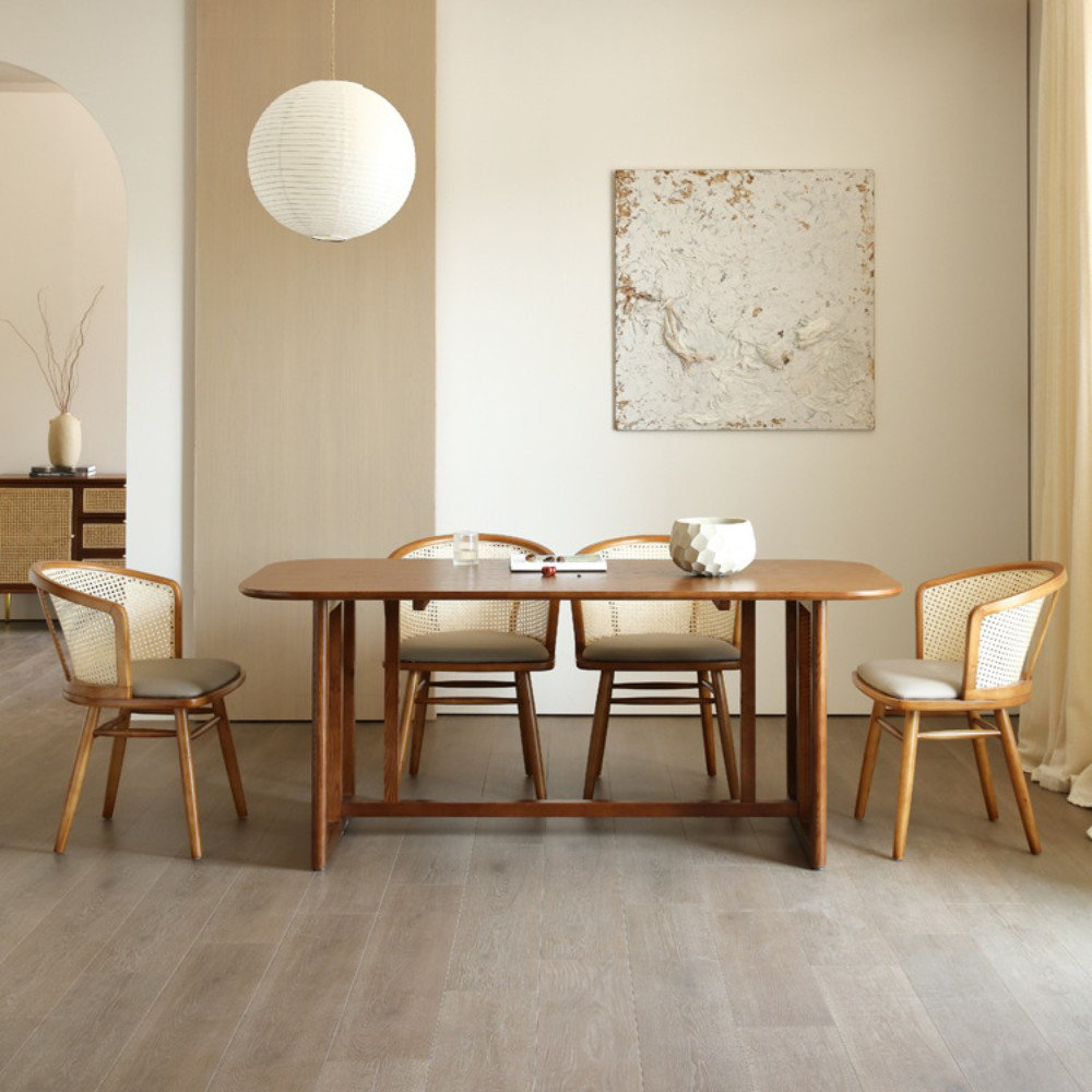 Bayou Breeze Modern Simple Dining Table Small Household Rattan Woven ...