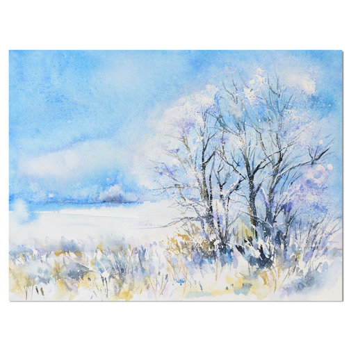 East Urban Home Landscapes 'Forest in Winter Season Under Blue Sky ...