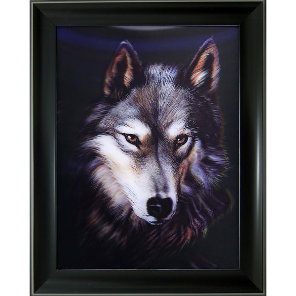 East Urban Home Wolf Head - Picture Frame Graphic Art | Wayfair