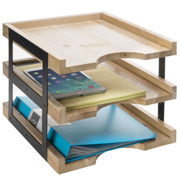 Inbox Zero Wood Document Tray Office File Organizer | Wayfair
