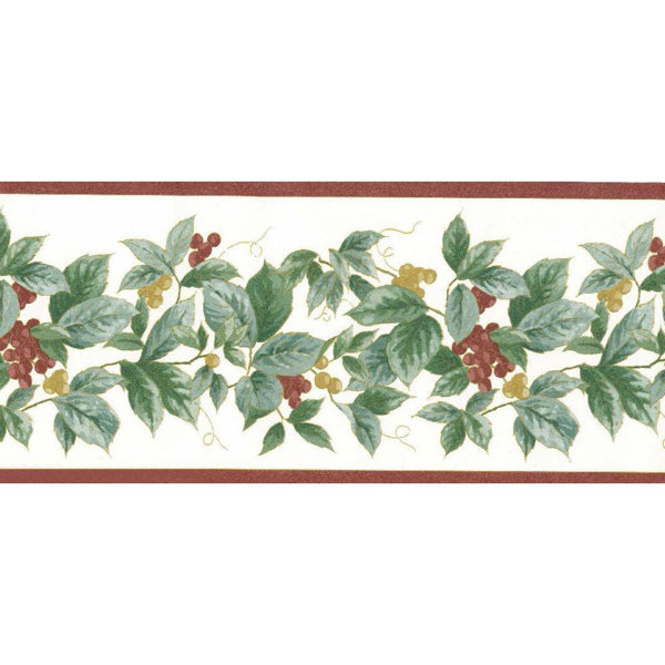 Fleur De Lis Living Jasiah Grapes 15' L x 7" W Wallpaper Border | Wayfair