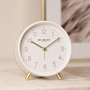 Wm Widdop Analog Metal Quartz Alarm Tabletop Clock | Wayfair.co.uk