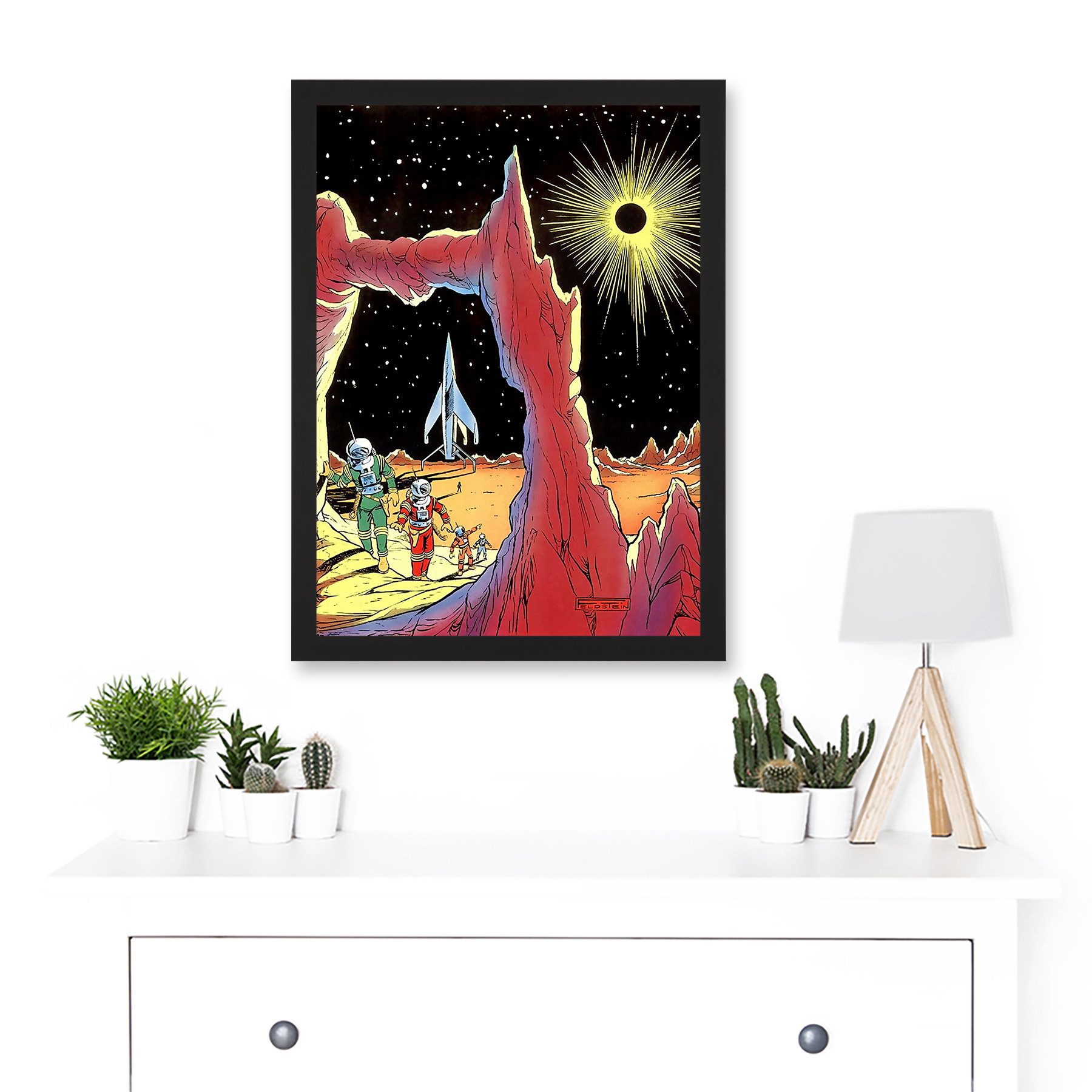 Maturi Painting Surreal Fantasy Sci Fi Alien Martian Planet Rocket Ship ...