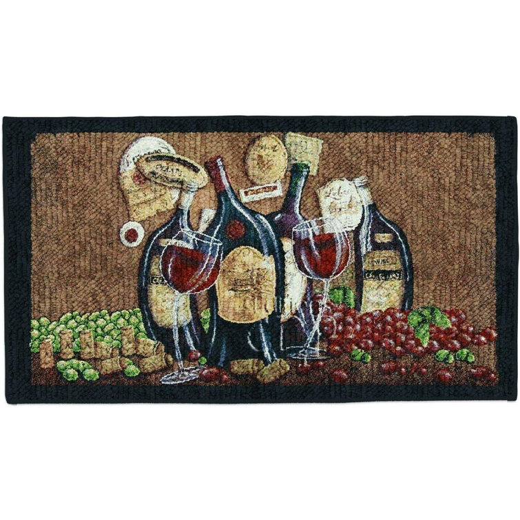 Bloomsbury Market Galilhai Bending Wine Kitchen Mat | Wayfair