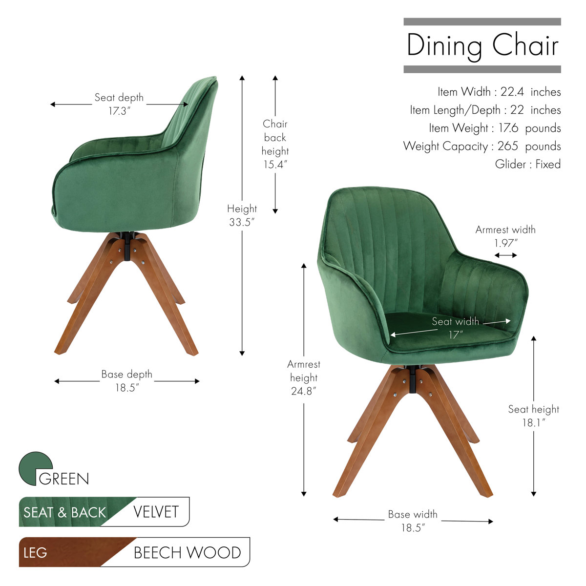 Blue Elephant Upholstered Swivel Dining Chair & Reviews | Wayfair.co.uk