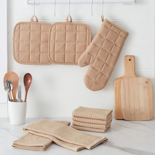 CANNON Kitchen Linens 9 Piece Set With 2 Cotton Kitchen Towels, 2 Pot ...