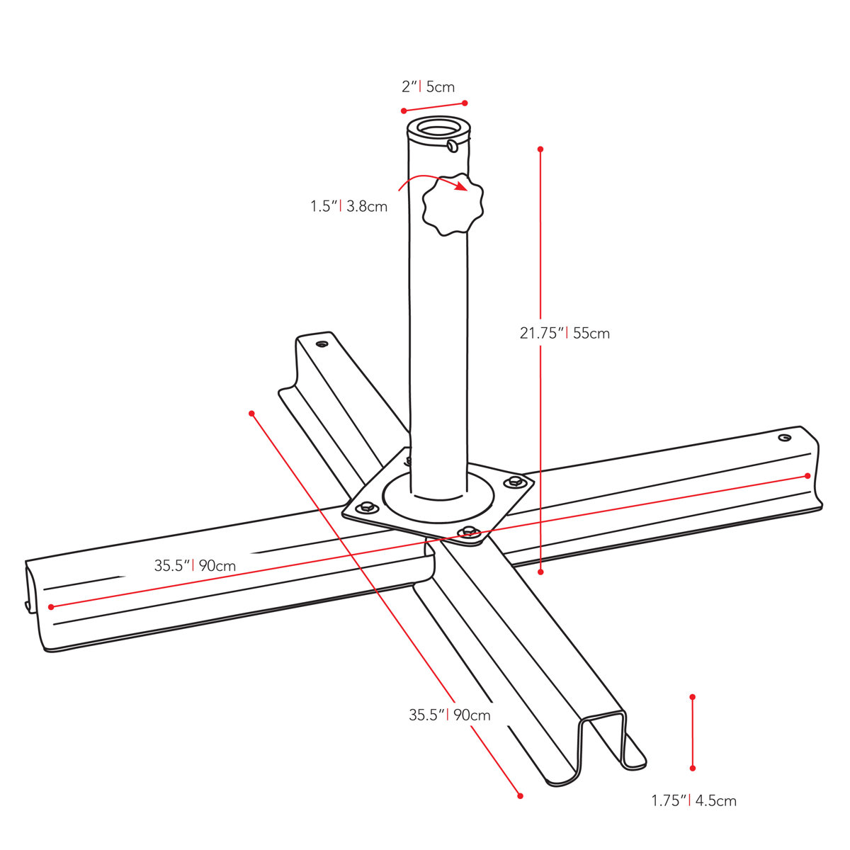 Arlmont & Co. Parker Patio Metal In-Ground Umbrella Base & Reviews ...
