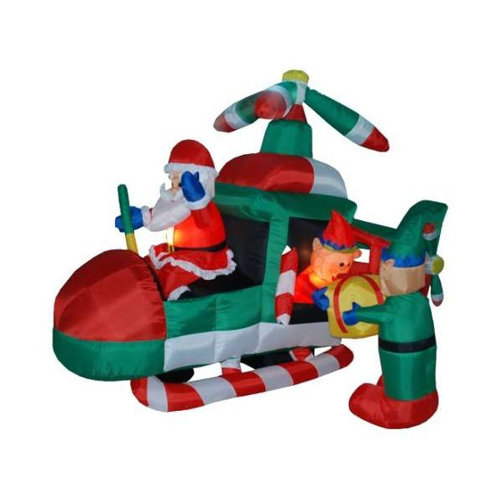 The Holiday Aisle® Christmas Animated Santa Claus Driving Helicopter ...