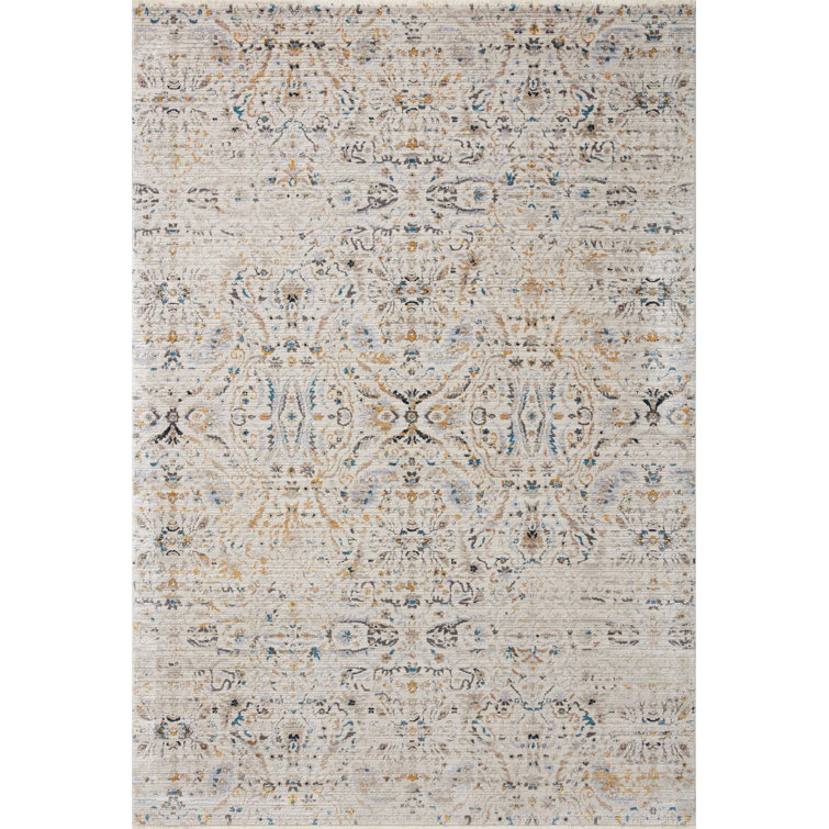 Bungalow Rose Tukhig Oriental Ivory Area Rug | Wayfair