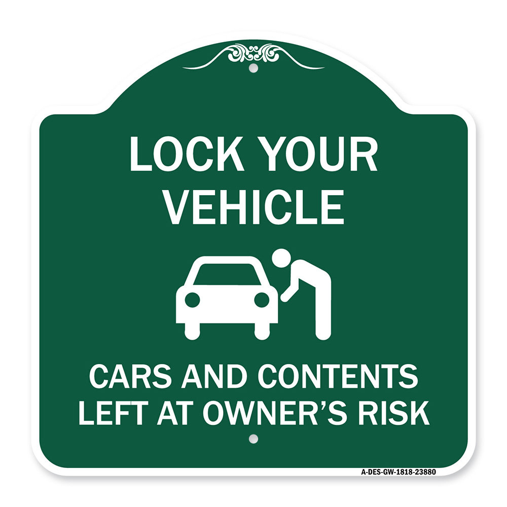 Signmission Designer Series Sign - Lock Your Vehicle - Cars And ...