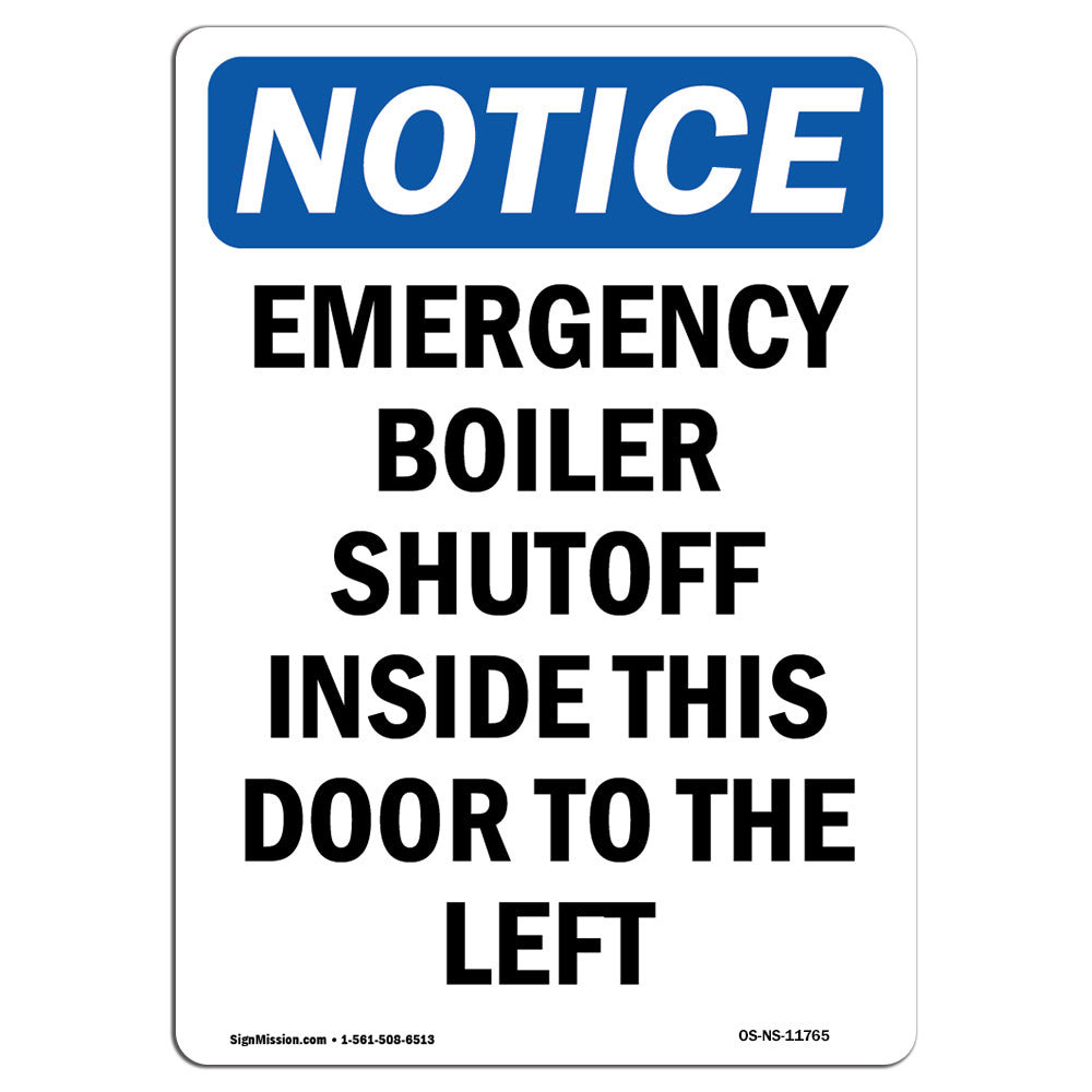SignMission Emergency Boiler Shutoff Inside Sign | Wayfair