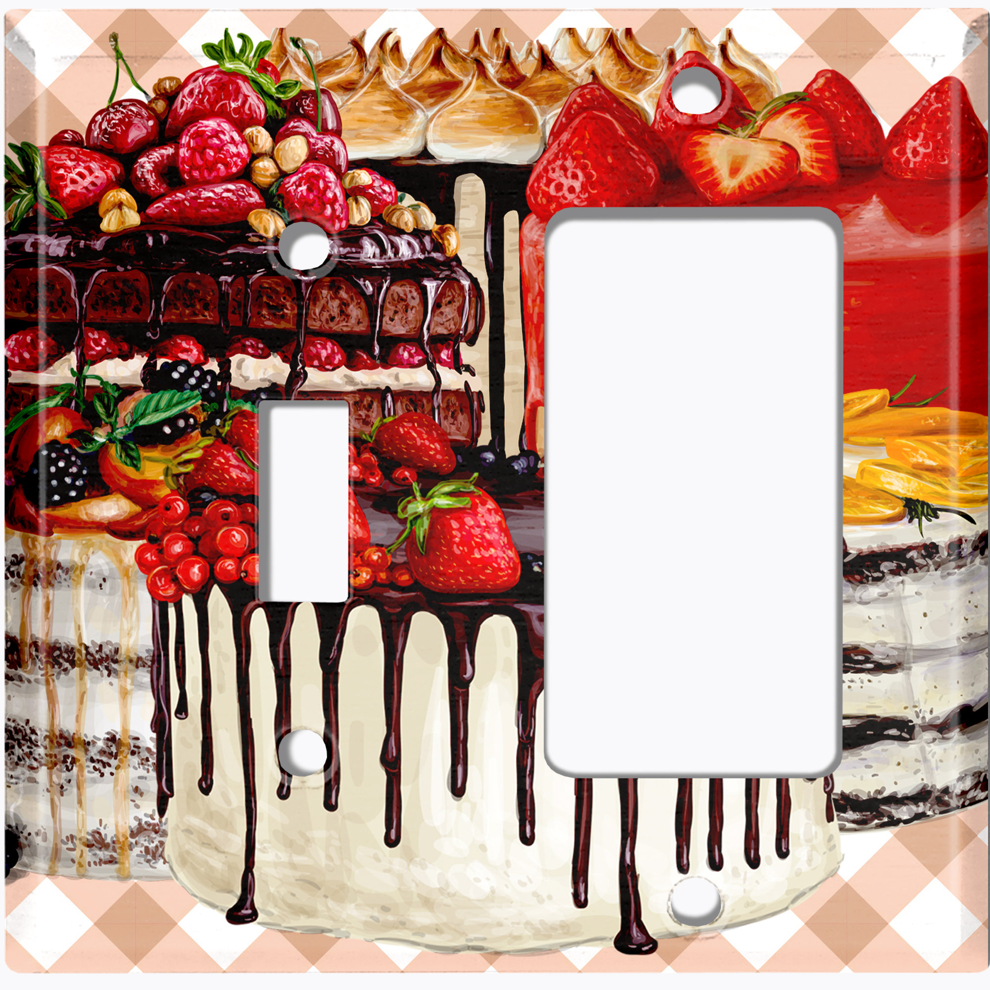 WorldAcc Layered Chocolate Cake Party 2-Gang Toggle Light Switch ...