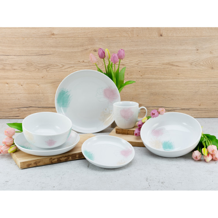 Creatable Pastel Flowers 10 Piece Dinnerware Set, Service for 2 ...