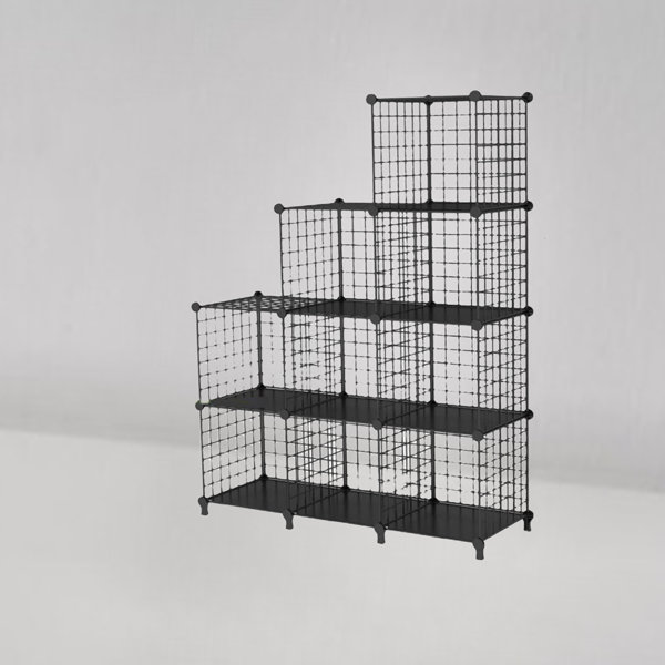 Rebrilliant Wire Cube Storage Organizer Metal Grids 9 Cube Shelf ...