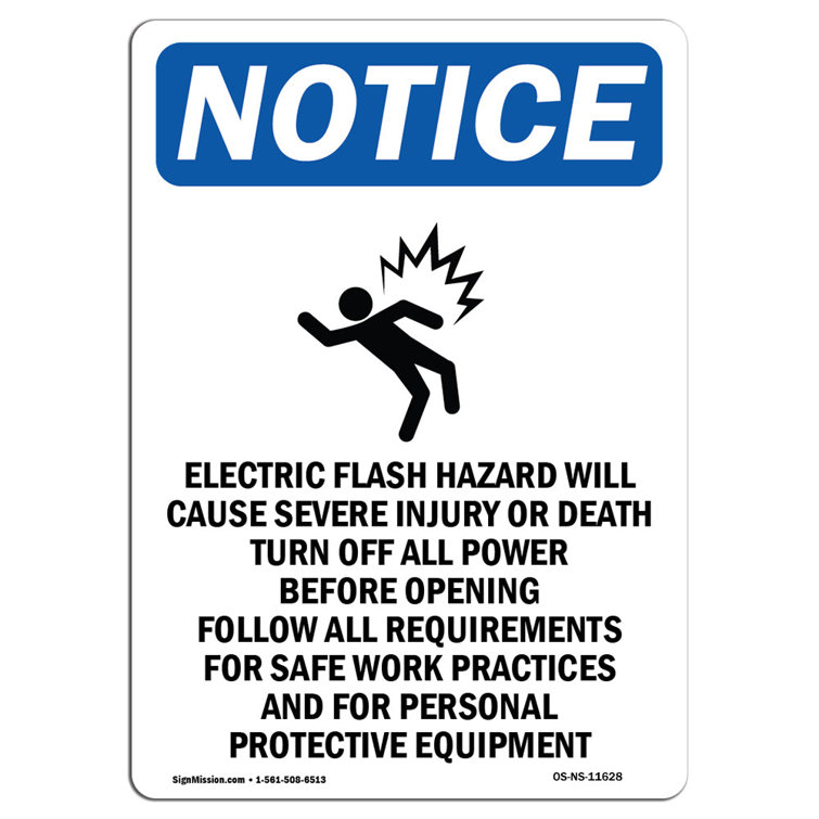 SignMission Electric Flash Hazard Sign With Symbol | Wayfair