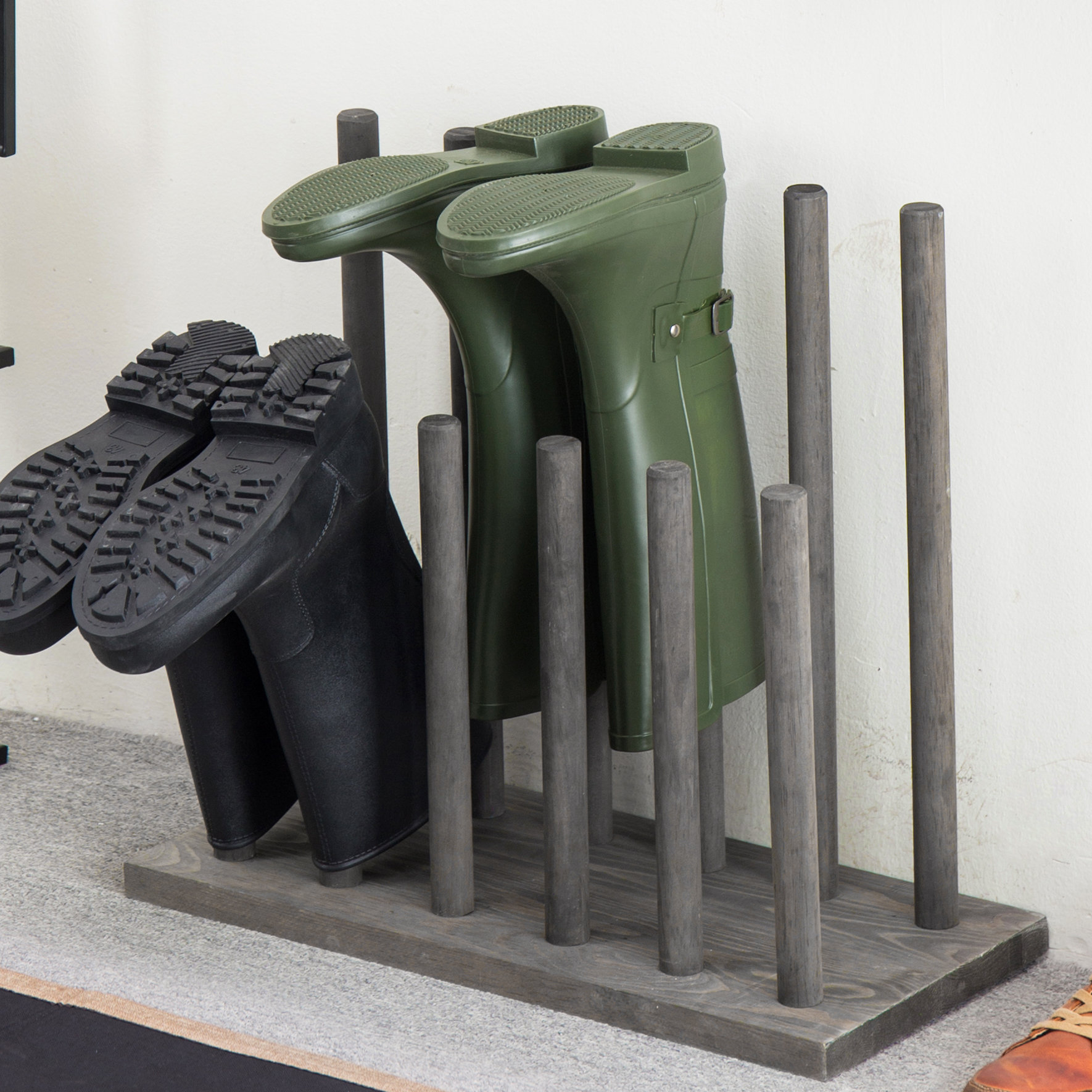 Rebrilliant 6 Pair Wooden Boot Storage Organizer Rack & Reviews | Wayfair