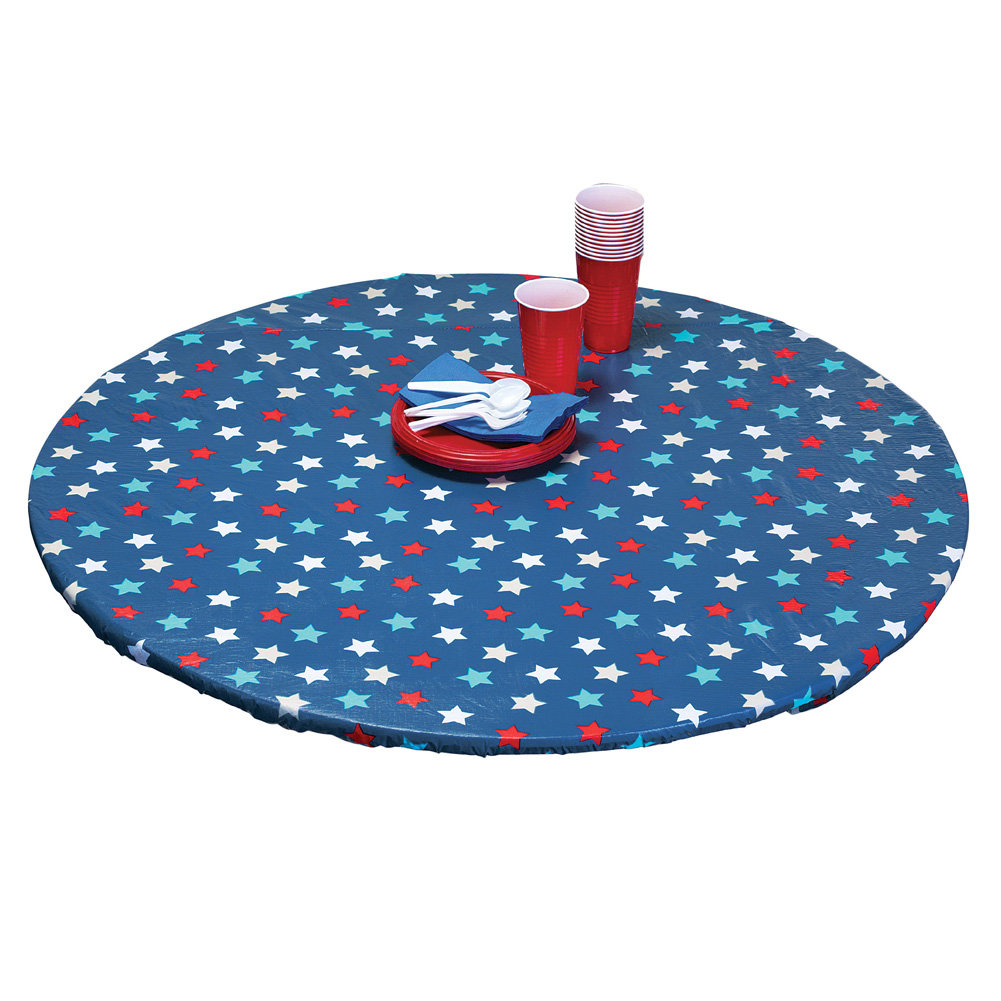 Trinx Round Geometric Polyester Table Protector | Wayfair