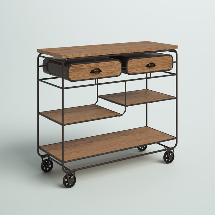 Steelside™ Alisa Wood Kitchen Cart & Reviews | Wayfair