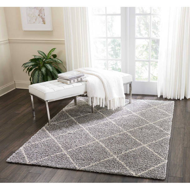 George Oliver Finkle Flatweave Performance Ivory/Charcoal Rug & Reviews ...
