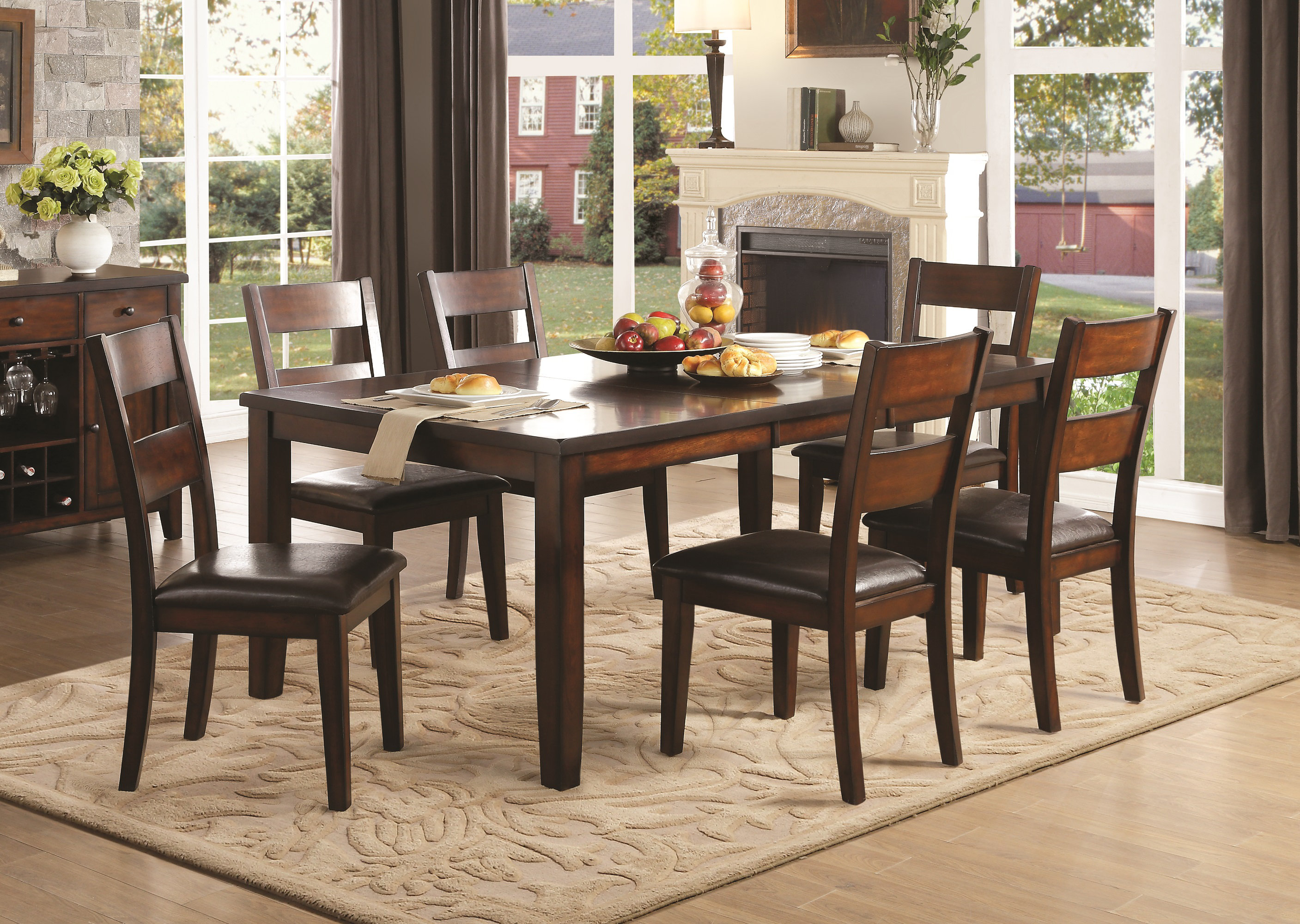 Lark Manor Abdulkadyr Ladder Back Dining Chair in Cherry/Dark Brown ...