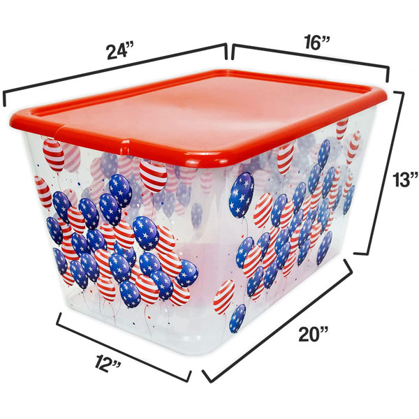 The Holiday Aisle® 4-Pack Clear Printed Storage Totes With Lids ...