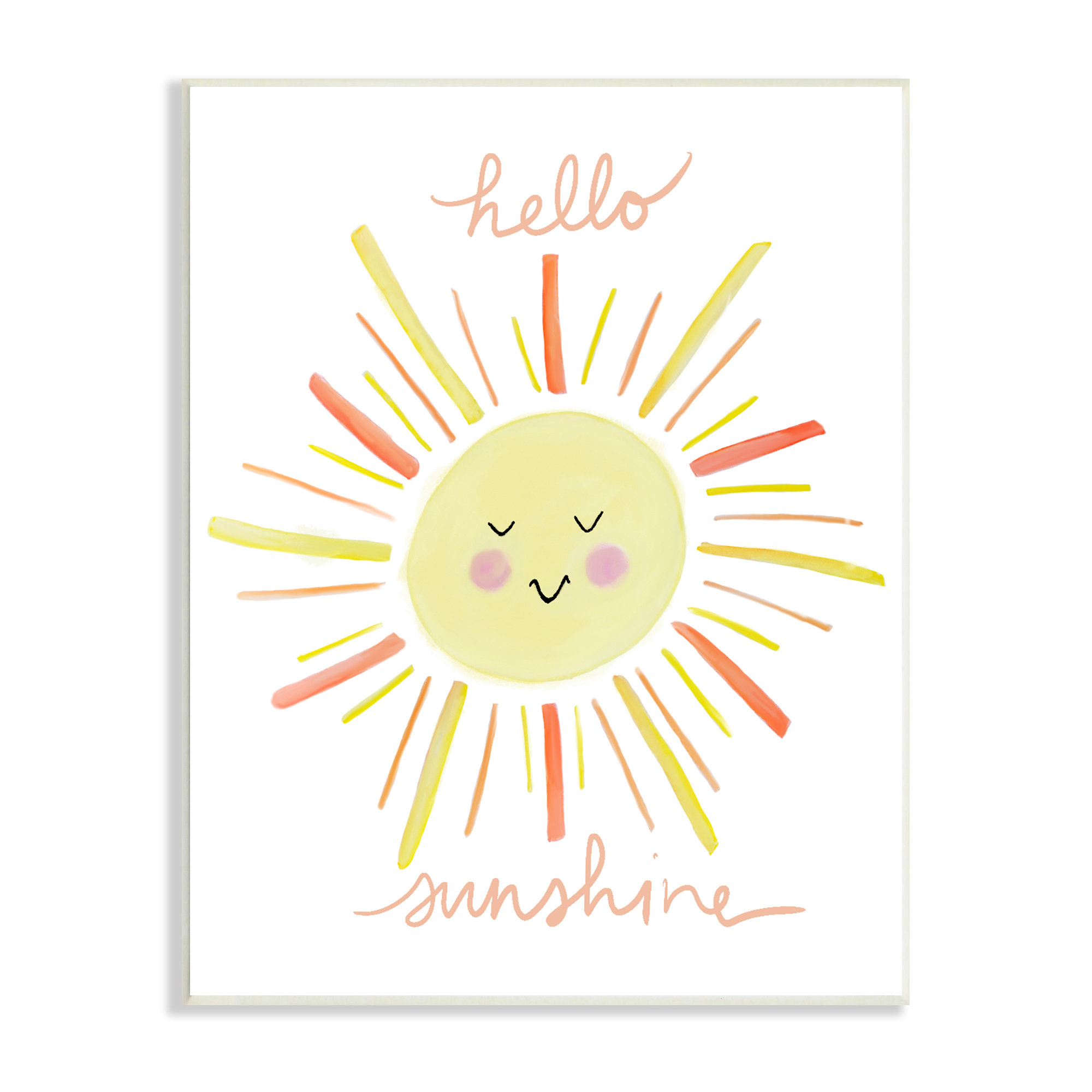 Stupell Industries Hello Sunshine Endearing Smiling Sun Rays Cursive by ...