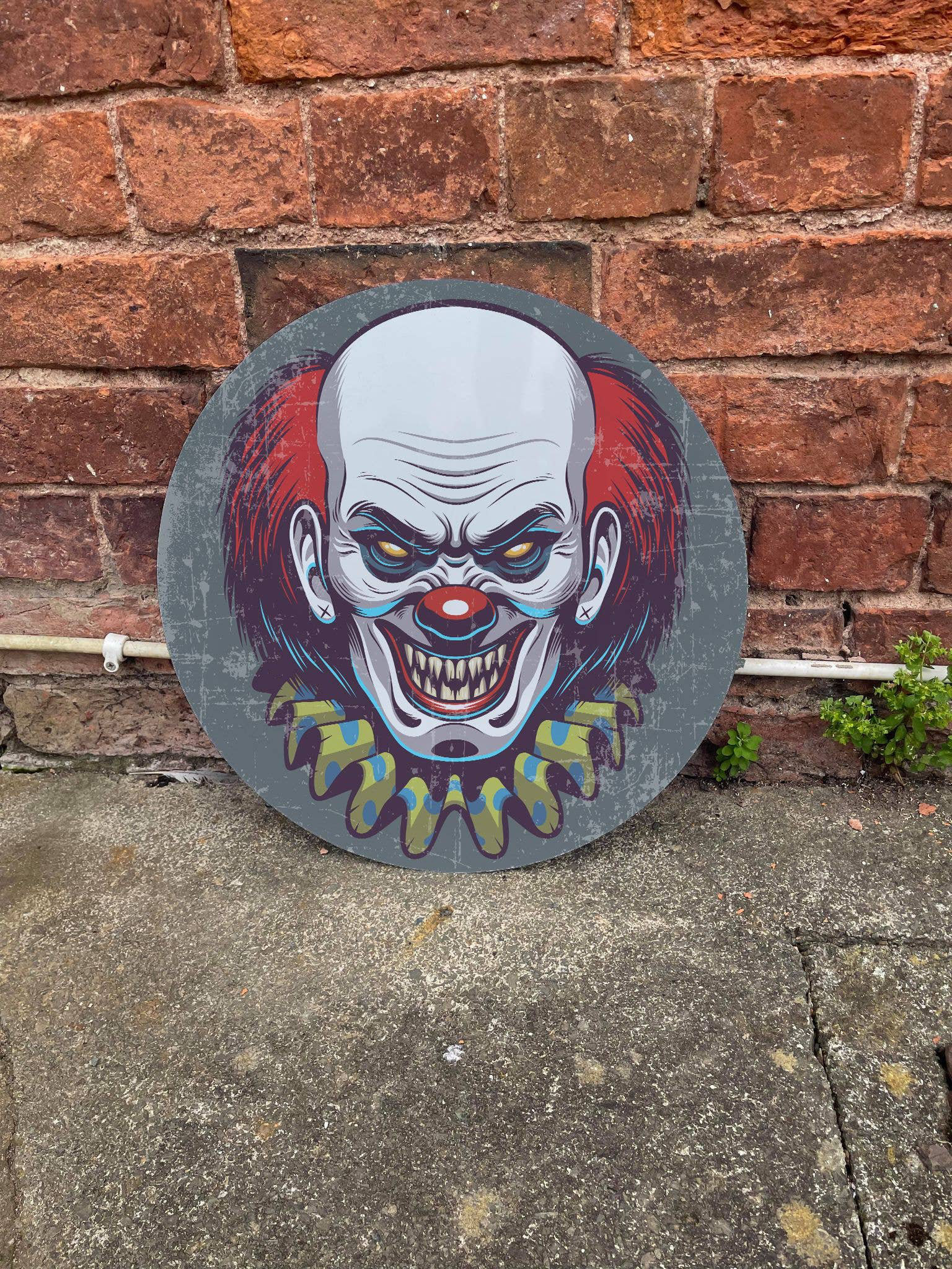 The Seasonal Aisle Halloween Scary Clowns Head Circle Metal Wall Décor ...