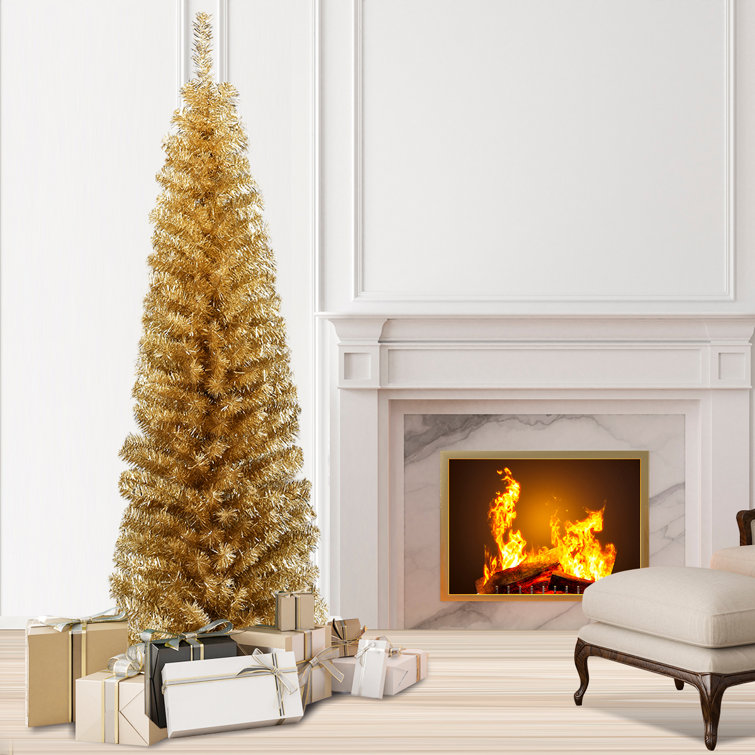 The Holiday Aisle® 6' Gold Artificial Christmas Tree & Reviews | Wayfair