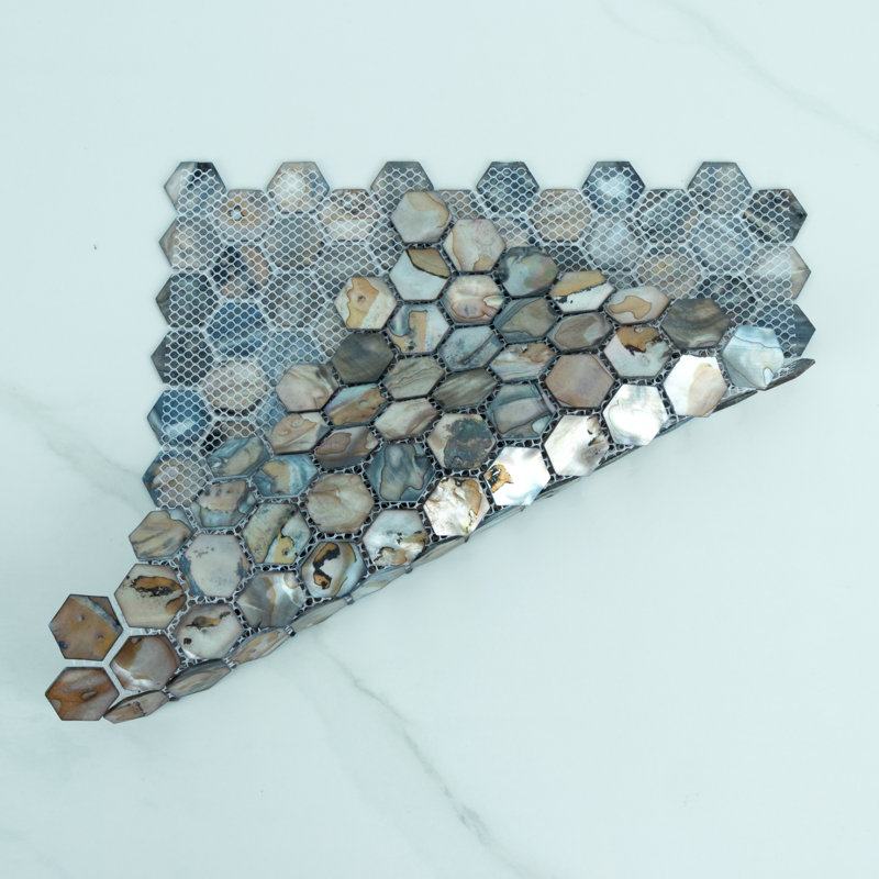 WS Tiles Mother of Pearl 1" x 1" Seashell Honeycomb Mosaic Wall Tile ...