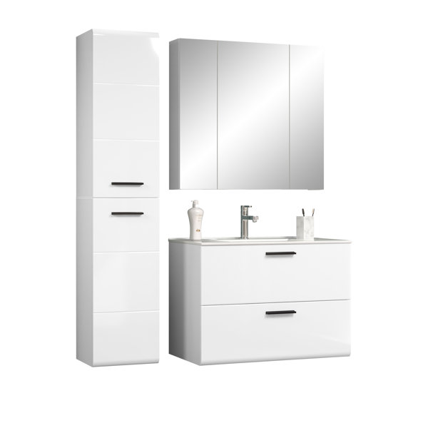 17 Stories Jemika 3 Piece 800mm Bathroom Furniture Suite | Wayfair.co.uk