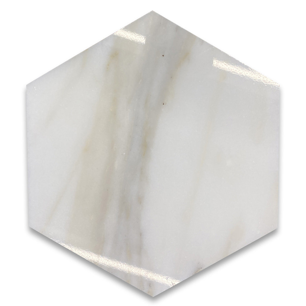Marble Online Calacatta Gold Marble 6 Inch Hexagon Tile - Wayfair Canada