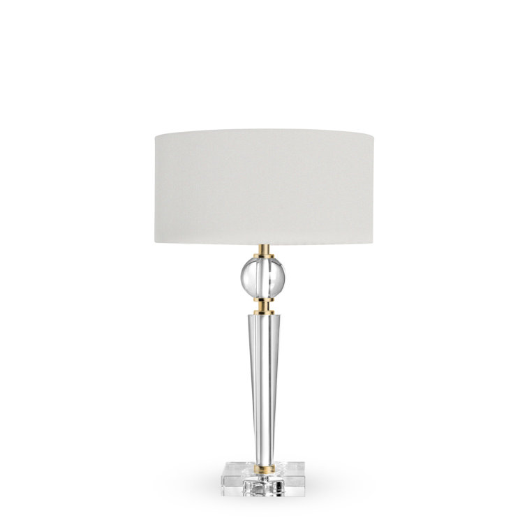 Canora Grey Amarande 45 cm Clear Crystal Gold Table Lamp Clock ...