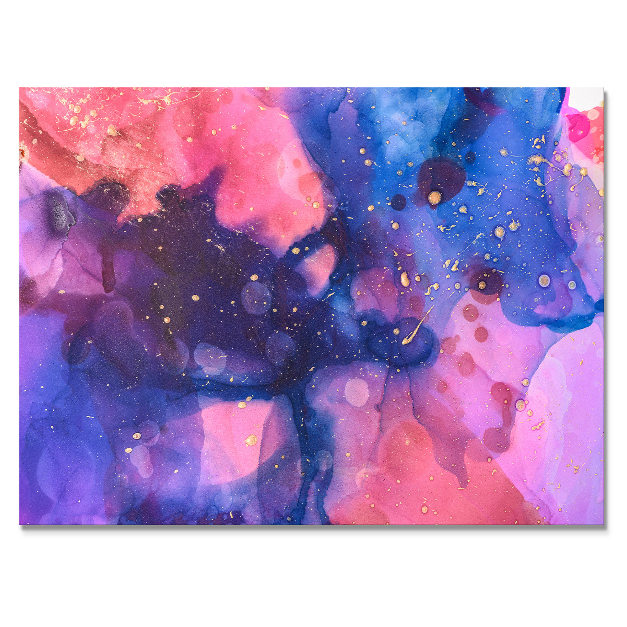 Wrought Studio Abstract Blue Red Violet Splashes Abstract Blue Red ...