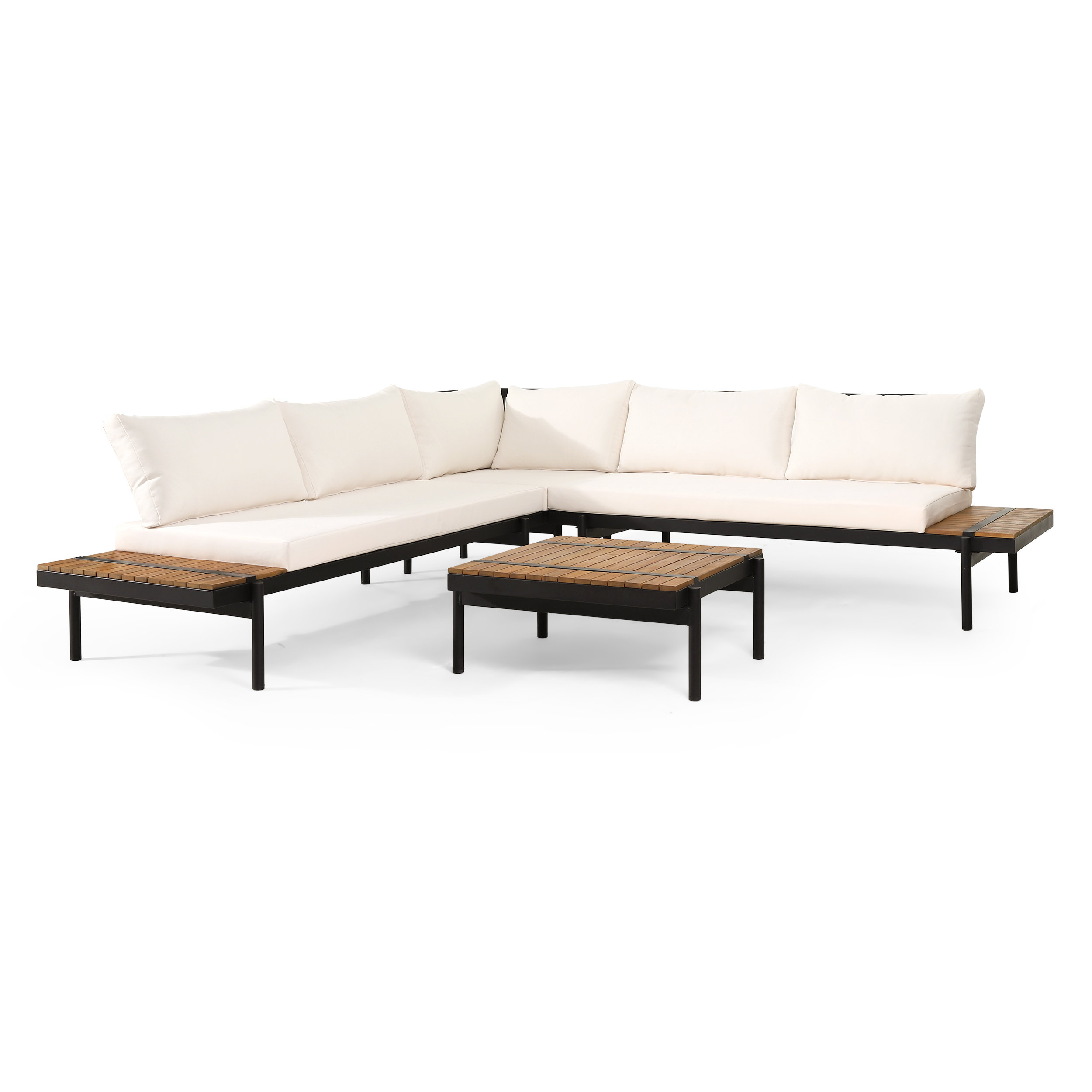 Corrigan Studio® 4 Piece Sectional Seating Group with Cushion | Wayfair