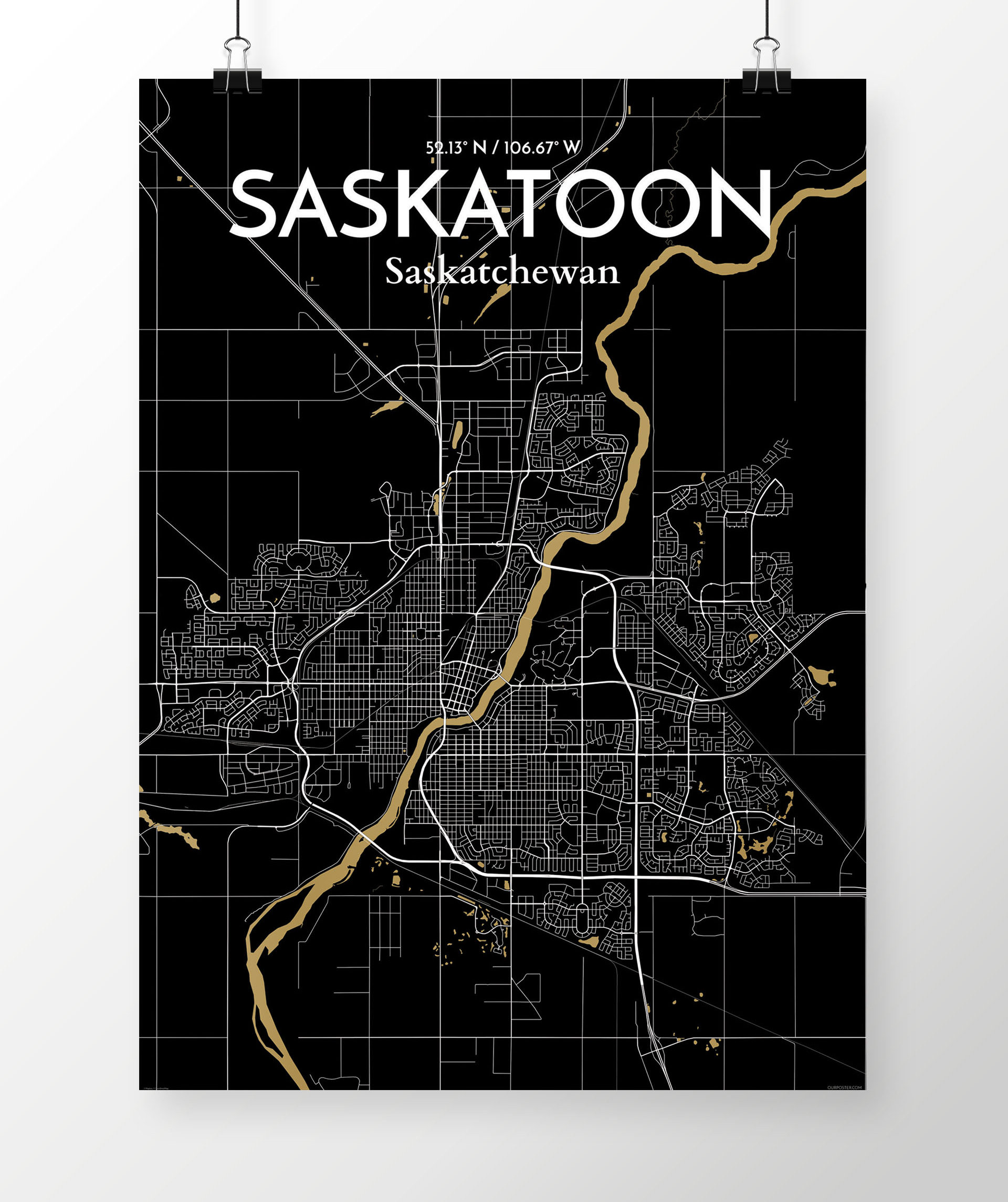 OurPoster.com Saskatoon City Map - Graphic Art | Wayfair