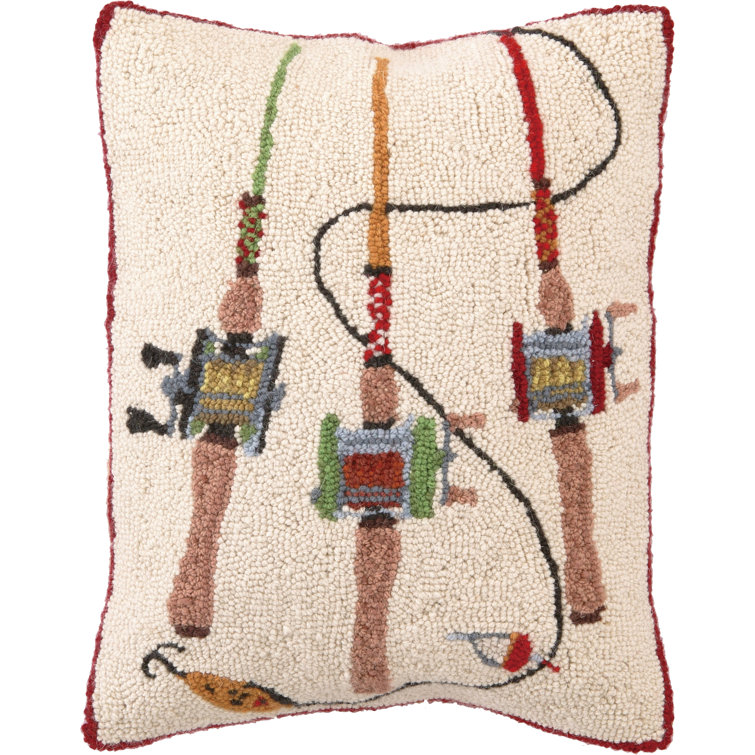 Peking Handicraft Fishing Rods Wool Throw Pillow & Reviews | Wayfair